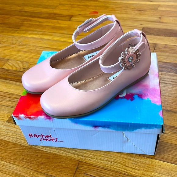 Rachel Shoes | Shoes | Blush Pink Mary Janes With Flower Ankle Cuff ...